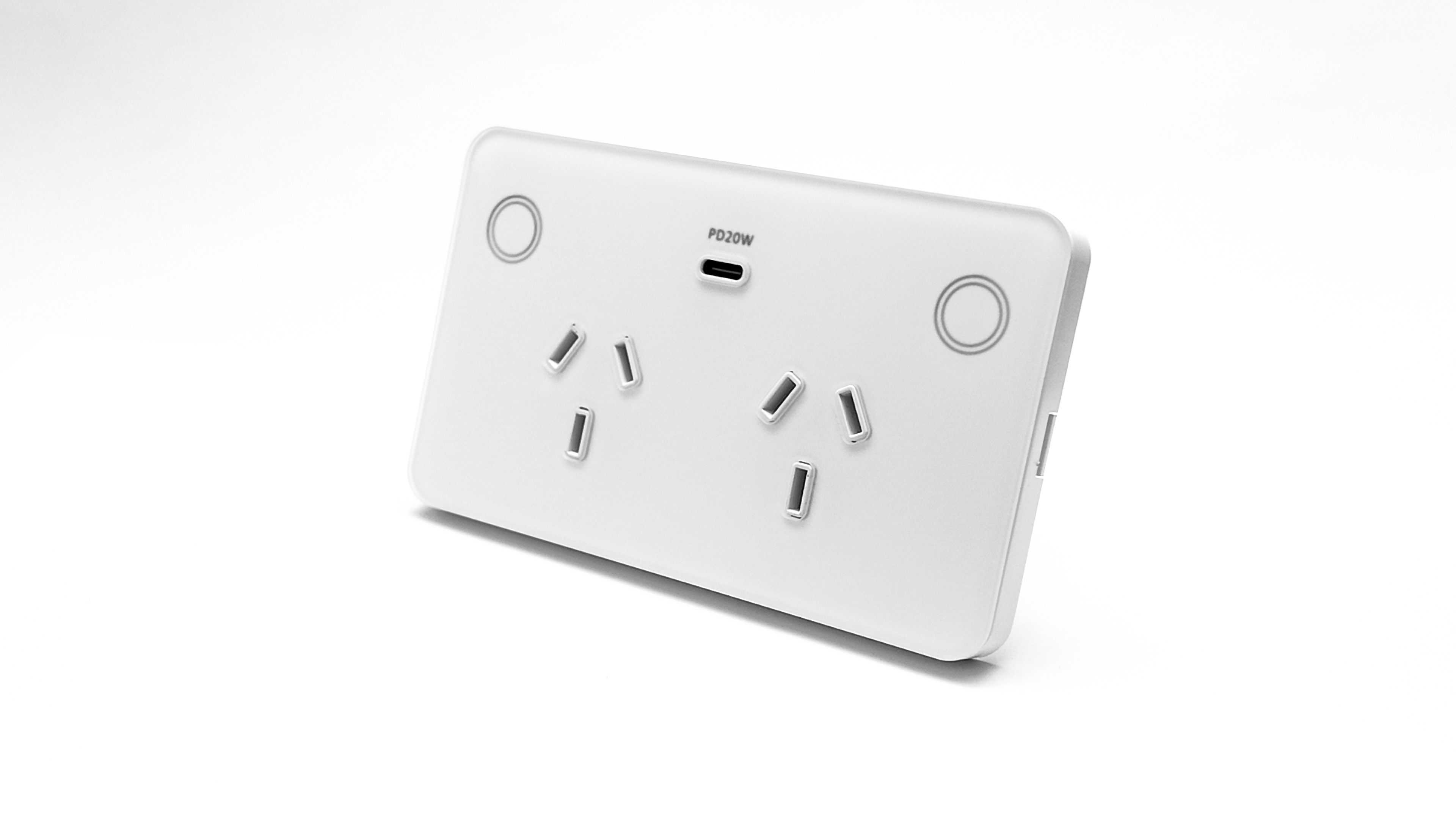 Double Power Point 10A Smart Zigbee Touch Glass With with USB-C Charger ...