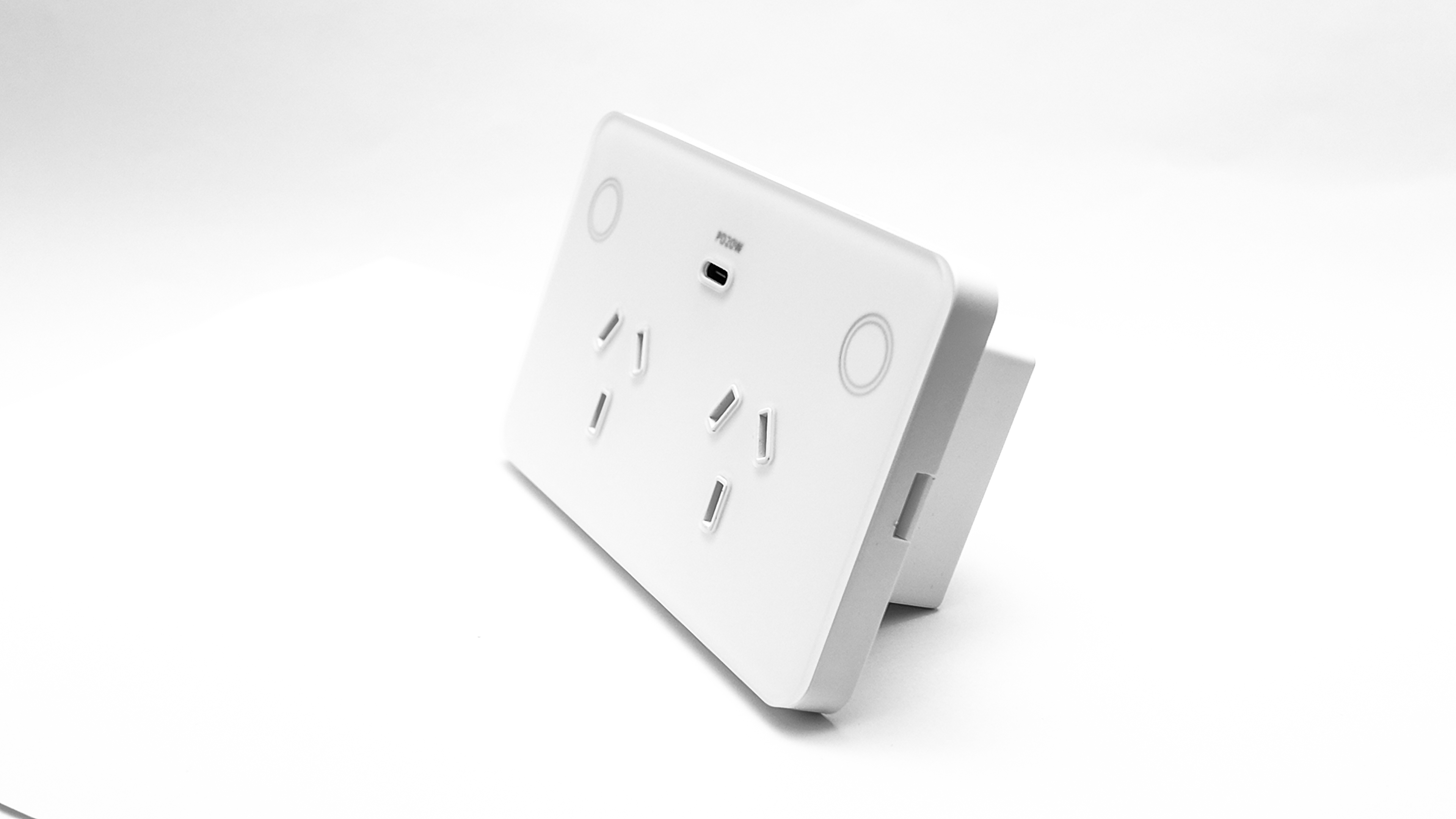 Double Power Point 10A Smart Zigbee Touch Glass With with USB-C Charger ...