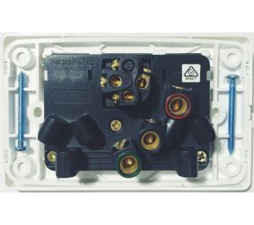 Sparkelec Double Power Point with Extra Switch 10 Amp Slimline White | AGM Electrical